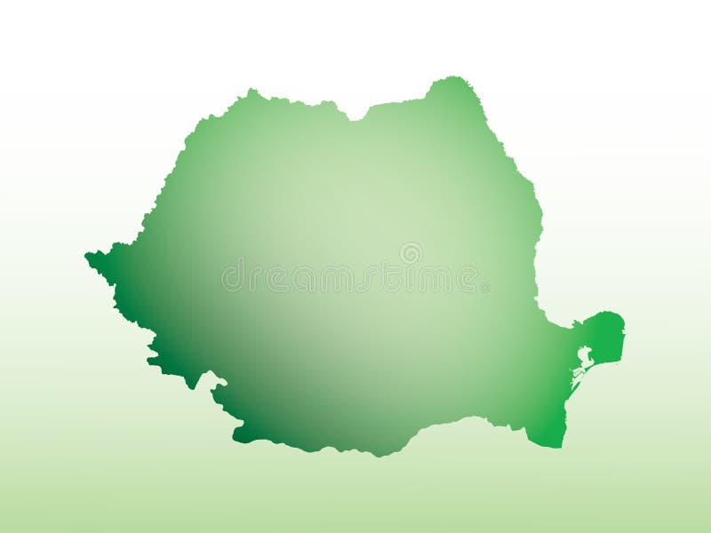 Romania Map Using Green Color with Dark and Light Effect Vector on ...