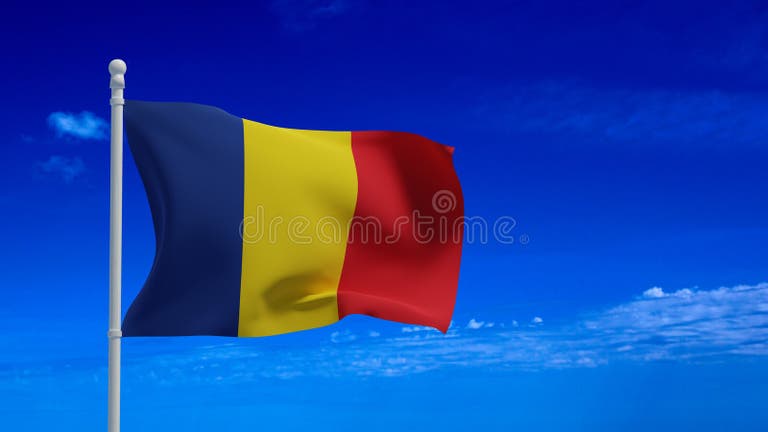 Romanian Flag, Waving in the Wind - 3d Rendering - CGI Stock Photo ...