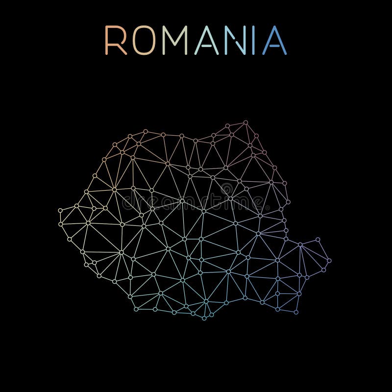 Romania network map. stock vector. Illustration of connect - 92427014