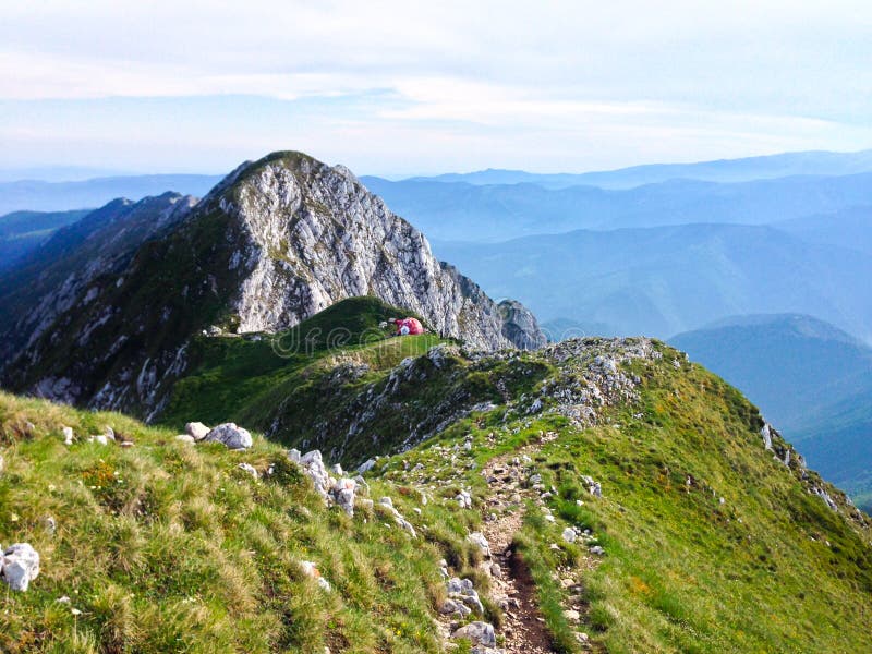 Romania, Piatra Craiului Mountains, Grind Saddle. Stock Photo - Image ...