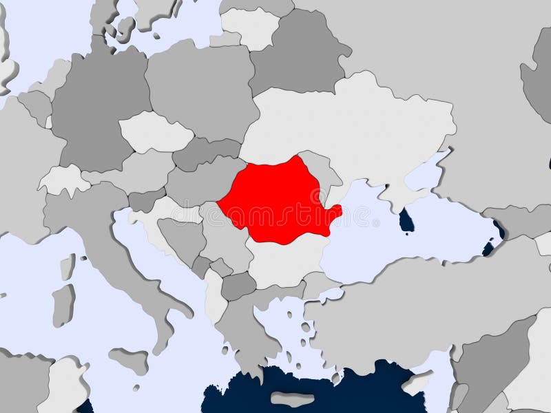 Map of Romania stock illustration. Illustration of highlighted - 105505013