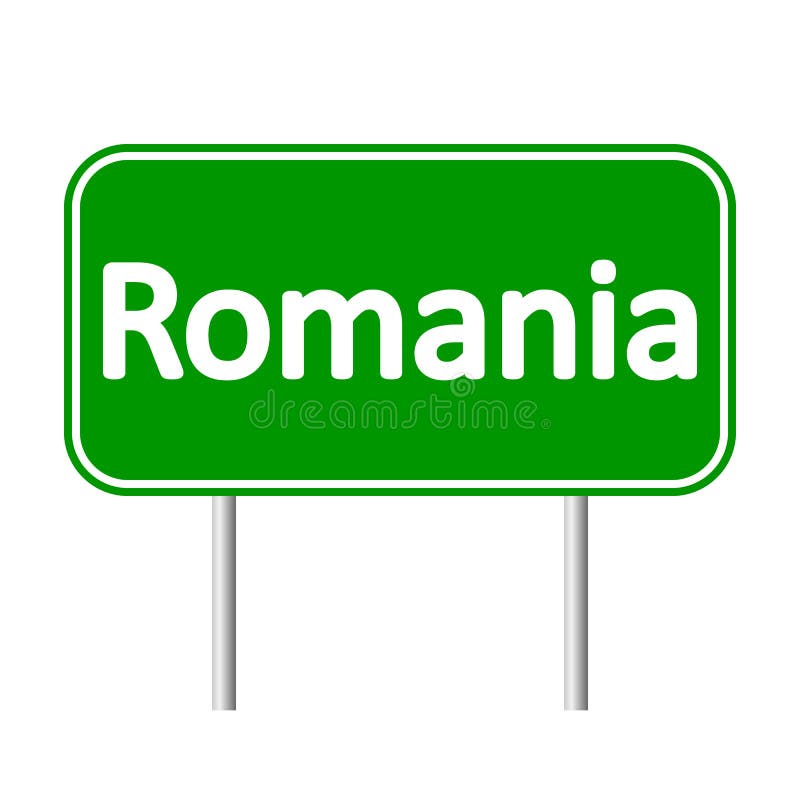 Romania map on road sign. stock vector. Illustration of state - 124001059
