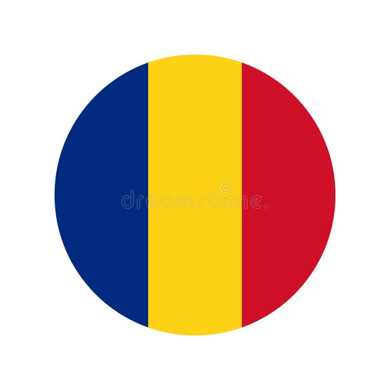 Romania Round Icon with Romanian National Flag Colors, Circle Vector ...