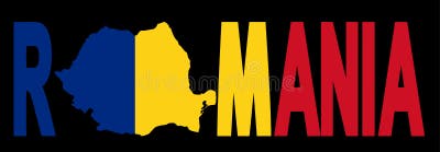 Romania text with map stock vector. Illustration of symbol - 5335066