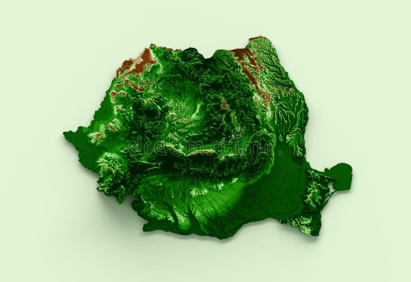 Romania Topographic Map 3d Realistic Map Color 3d Illustration Stock ...