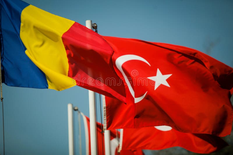 Romania and Turkey National Flags Stock Photo - Image of nation ...