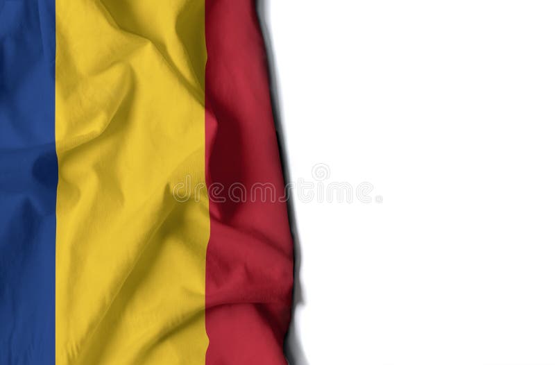 Romania Wrinkled Flag, Space for Text Stock Image - Image of euro ...