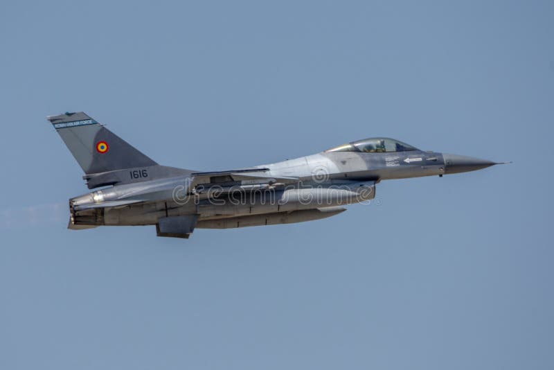 Romanian Air Force F-16 Fighter Plane Taking Off Editorial Stock Photo ...