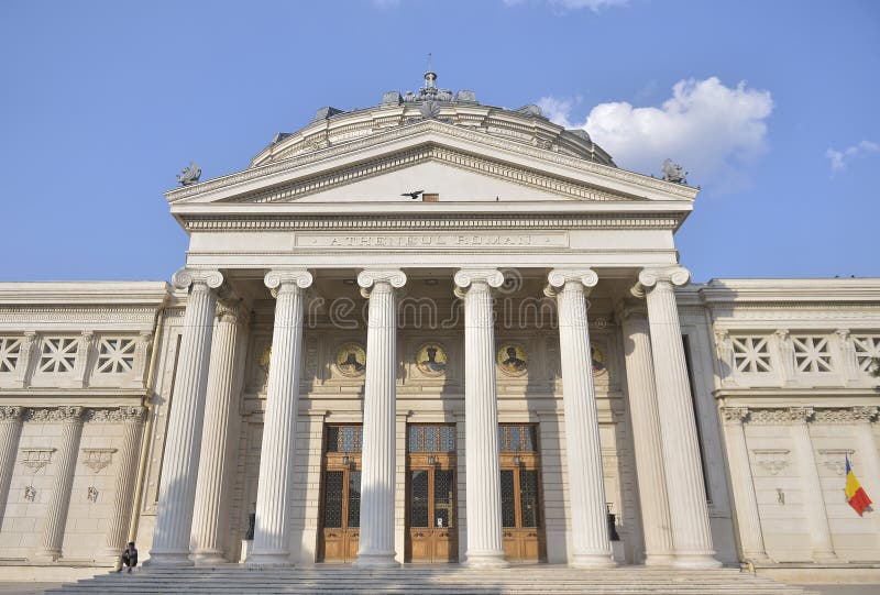 The Romanian Athenaeum, Bucharest Stock Image - Image of atheneum ...