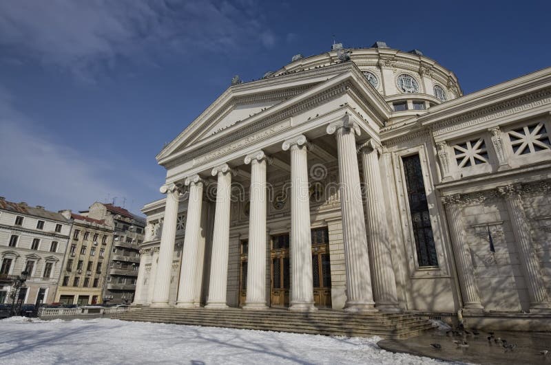 Bucharest, Romania Atheneum Stock Photo - Image of landmarks, bucuresti ...
