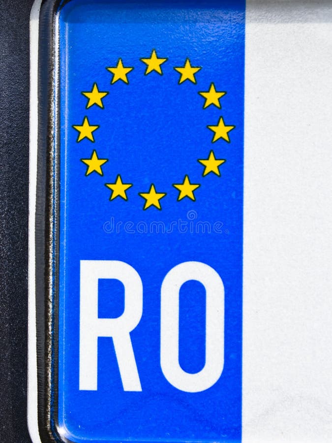 Romanian Auto License Plate Stock Image - Image of stars, auto: 13495051