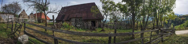 Romanian Barn in the Middle of the Mountains Stock Image - Image of ...