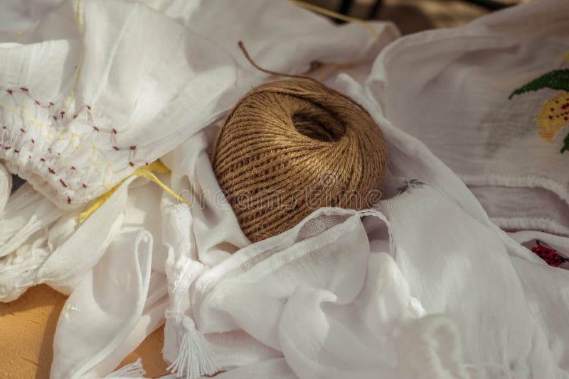 Romanian Cloth and a Ball of String Stock Photo - Image of holiday ...