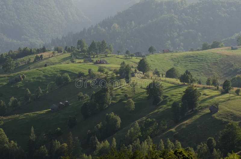 Romanian Countryside Landscape, Fundata Stock Image - Image of ...