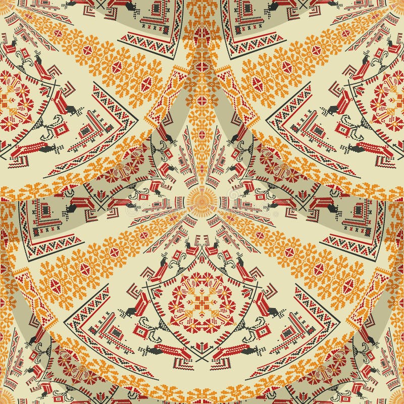 Romanian Embroidery Seamless Pattern 32 Stock Vector - Illustration of ...