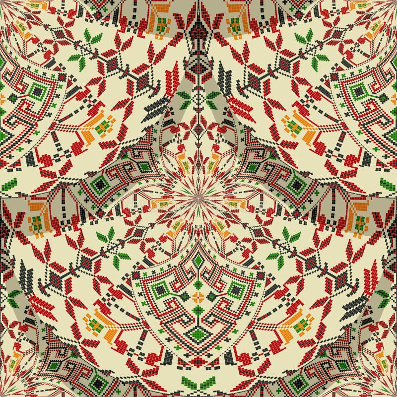 Romanian Embroidery Seamless Pattern 35 Stock Vector - Illustration of ...