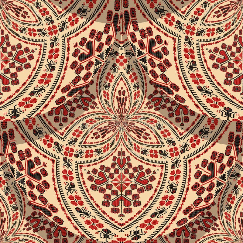 Romanian Embroidery Seamless Pattern 36 Stock Vector - Illustration of ...