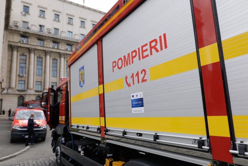 Romanian Firefighter Engine during a Public Presentation of the Truck ...