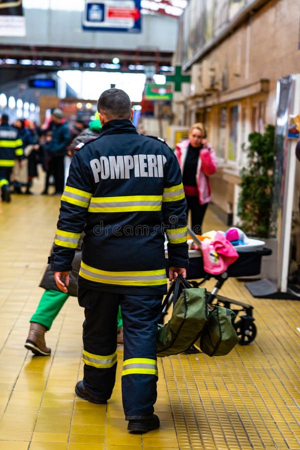 Romanian Firefighting Emergency Fireman (Pompierii) in Bucharest ...