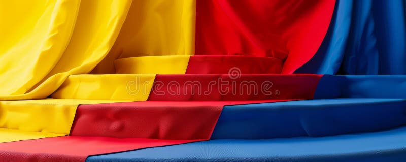 Romanian Flag Backdrop with a Chic Tri-tiered Design in Vibrant Colors ...