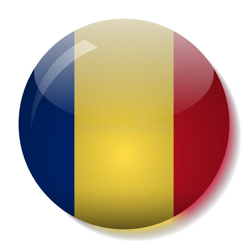 Romanian Flag Glass Button Vector Illustration Stock Vector ...