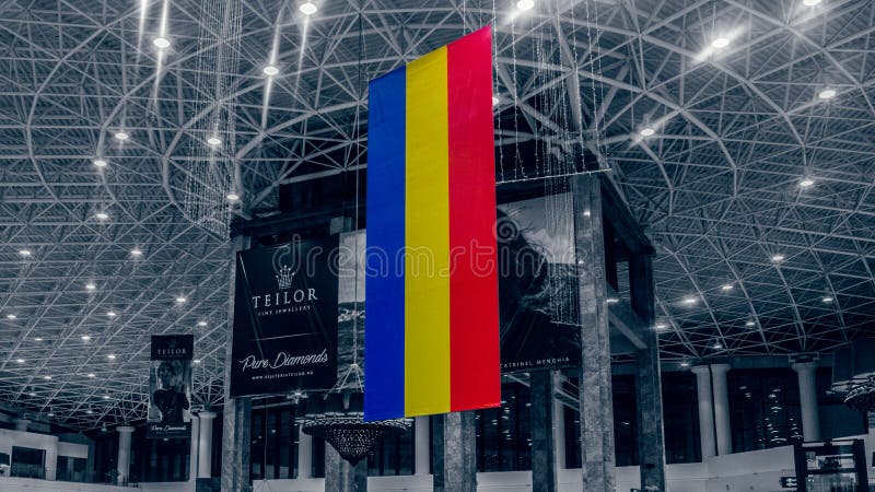 Romanian Flag Hanging Picture. Image: 84934087
