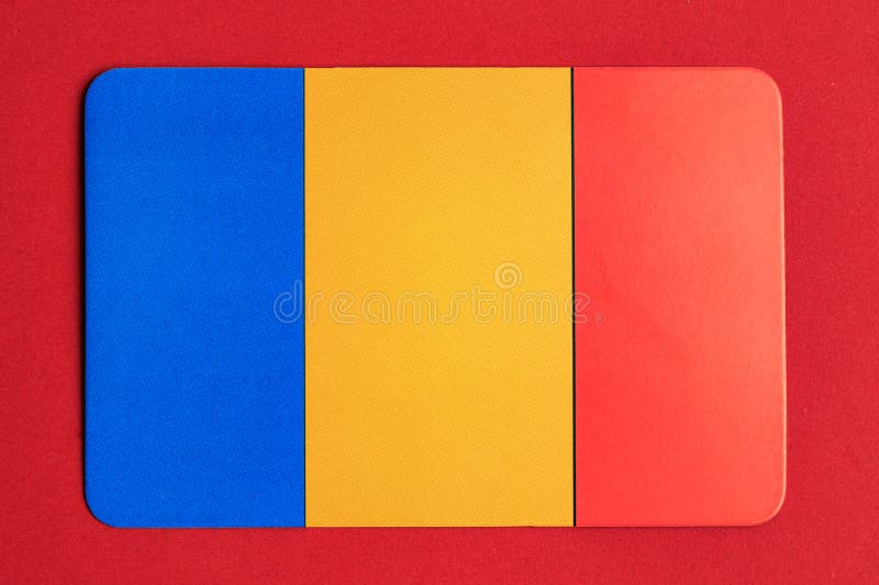 Romanian Flag Red Background Vertical Blue Yellow Stripes Stock Photos ...