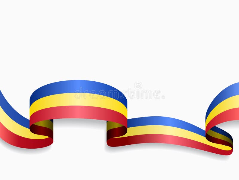 Romanian Flag Wavy Abstract Background. Vector Illustration. Stock ...