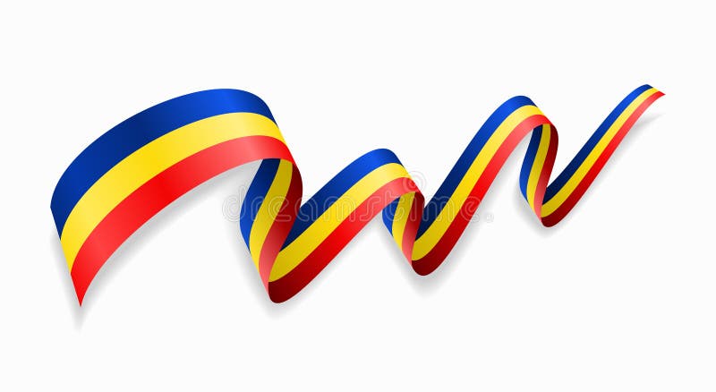 Romanian Flag Wavy Abstract Background. Vector Illustration. Stock ...