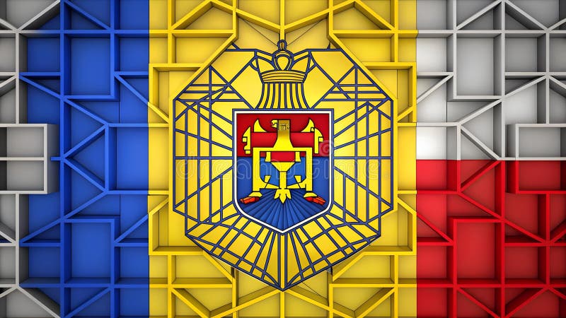 Romanian Government Logo in a Geometric Abstract Generative AI Stock ...