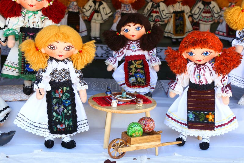 Romanian handmade dolls stock photo. Image of costume - 44620854