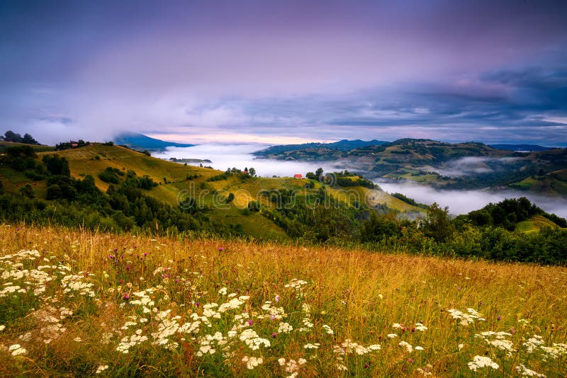 Romanian Landscape in Transylvania , Carpathian Mountains Stock Image ...