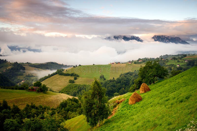 Romanian Landscape in Transylvania , Carpathian Mountains Stock Photo ...