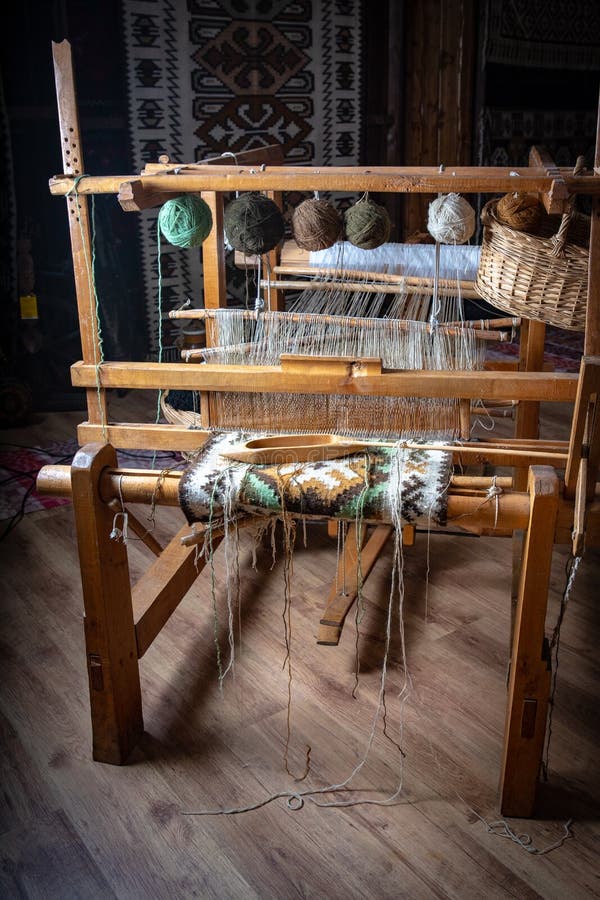Romanian Loom with Homemade Thread on it Stock Image - Image of house ...