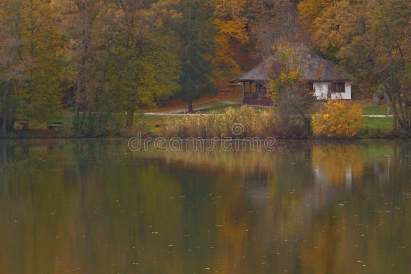 Romanian Peasant House in an Autumn Setting Stock Image - Image of ...