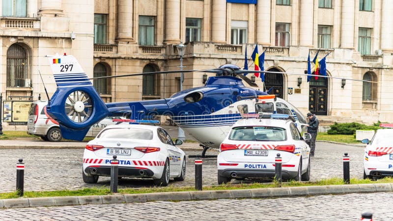 Romanian Police Car in Traffic during Rush Hour in Bucharest Editorial ...