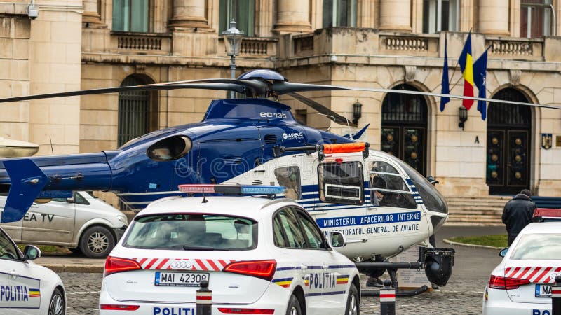 Romanian Police Car in Traffic during Rush Hour in Bucharest Editorial ...