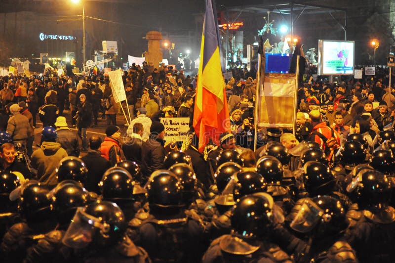 Romanian Protest 19/01/2012 - 6 Editorial Image - Image of group ...