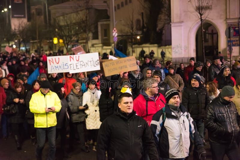 Romanian Protest 29/01/2017 Editorial Stock Image - Image of ...