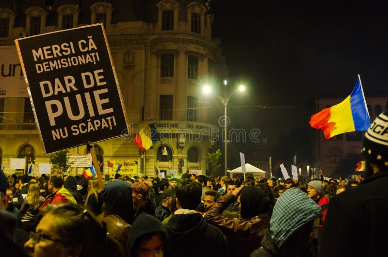 Romanian Protest 05/11/2015 Editorial Photography - Image of issue ...