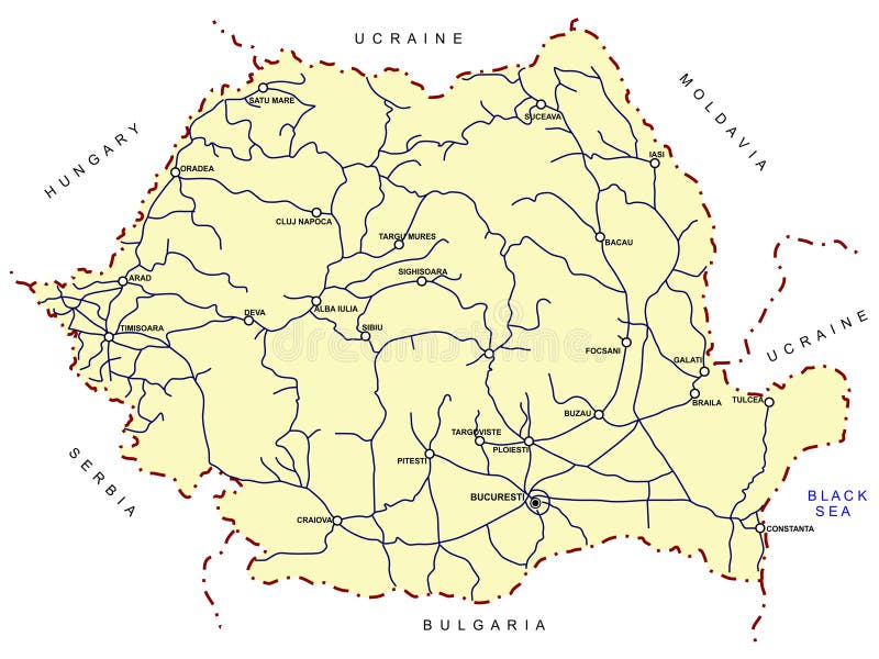 Romanian Railway Map - Cdr Format Stock Vector - Illustration of ...