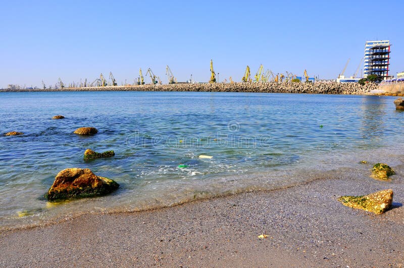 Romanian Shipyard in Constanta City Stock Image - Image of casino ...