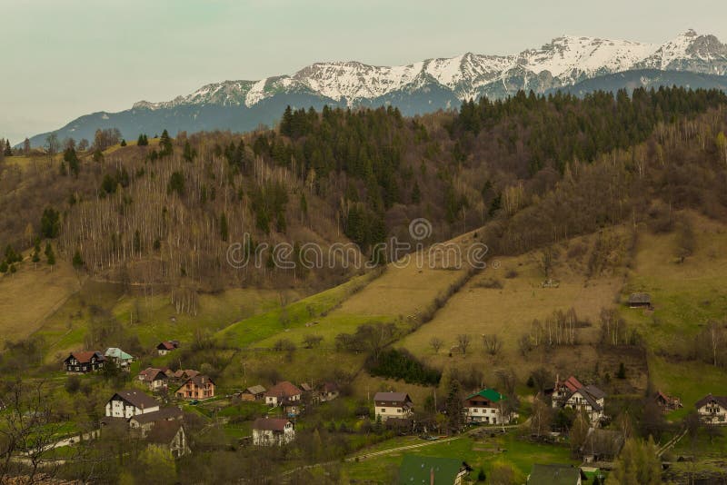 Romanian spring landscape stock photo. Image of brasov - 114643988