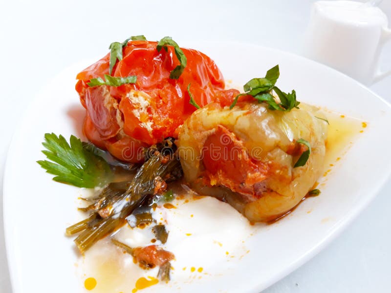 Romanian Stuffed Peppers. Ardei Umpluti. Stock Photo - Image of rice ...