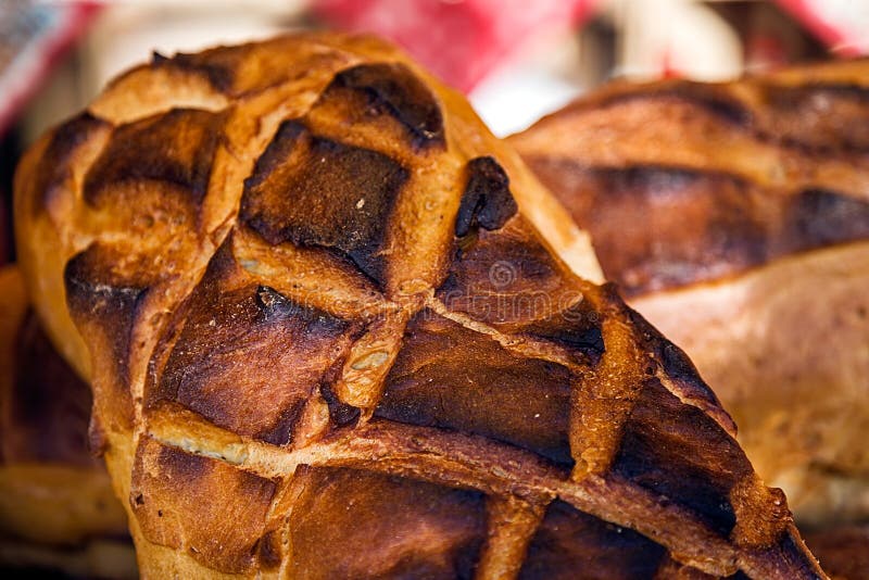 Romanian Traditional Bread with Crust Increases Stock Photo - Image of ...