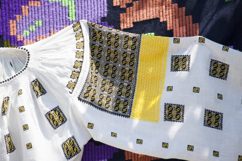 Romanian Traditional Clothes Stock Photo - Image of material, national ...