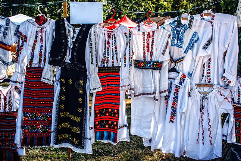 Traditional Romanian Port Of Female Clothes-1 Stock Photo - Image of ...