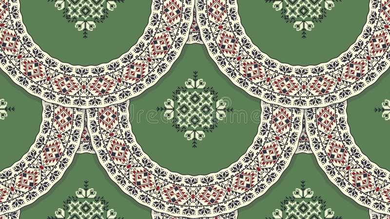 Romanian Traditional Embroidery Loop Pattern Stock Video - Video of ...