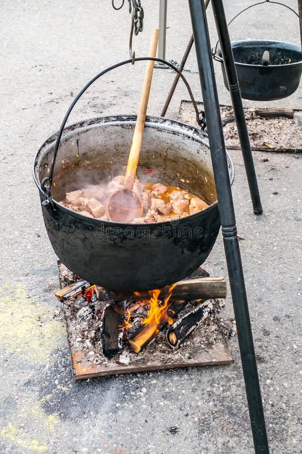 Romanian Traditional Food Prepared at the Cauldron on the Open Fire ...