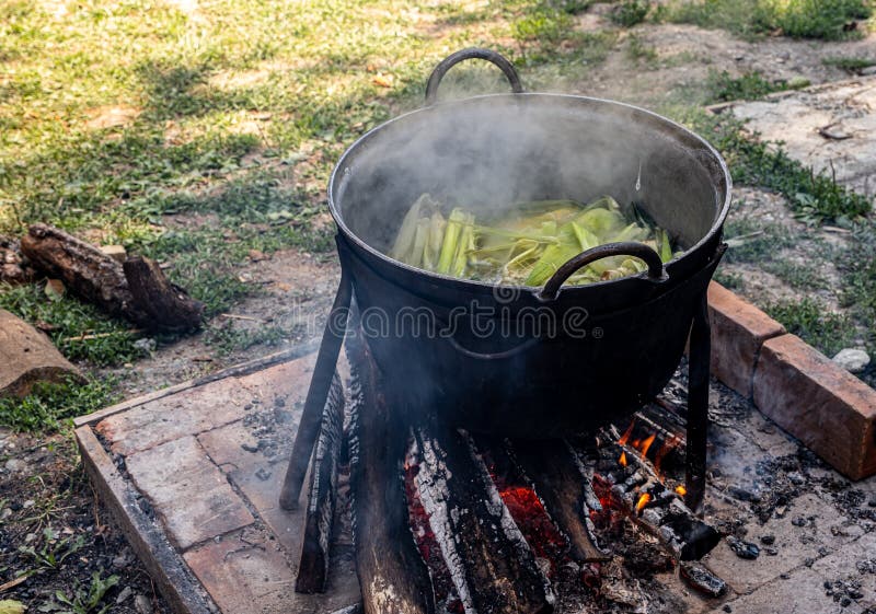 Romanian Traditional Food Prepared at the Cauldron Stock Photo - Image ...